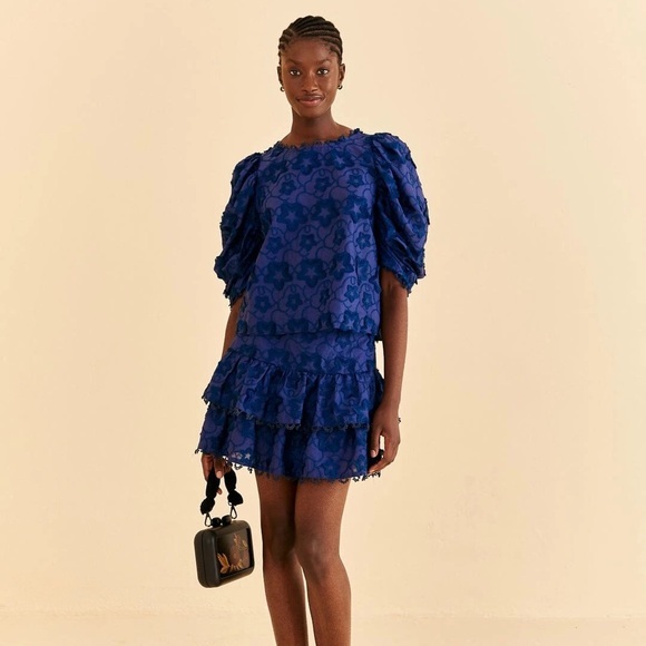 FARM Rio | Dresses | Farm Rio Navy Blue 3d Star Texture Set | Poshmark